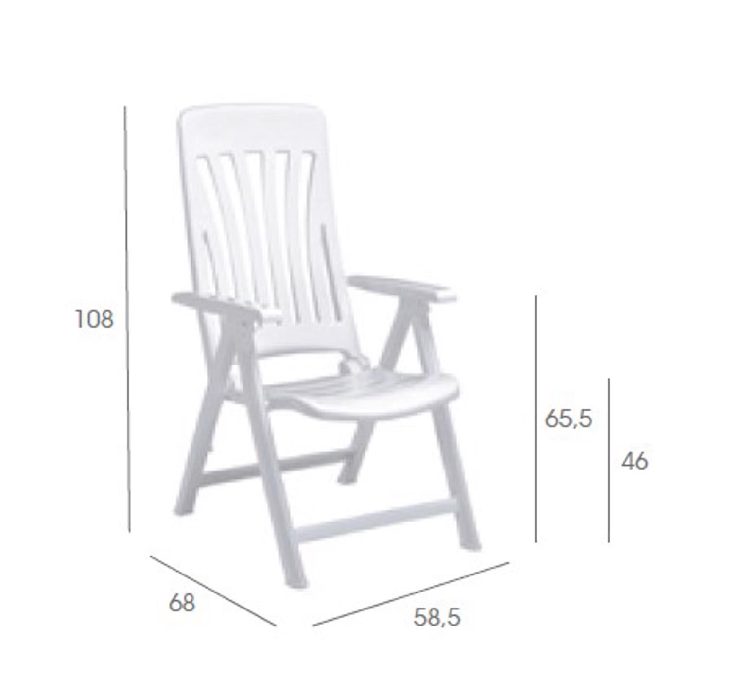 Garbar BLANES Set 4 Silla Con Brazos Multiposiciones Exterior Blanco ...