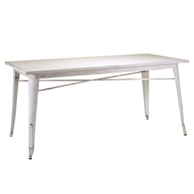 Table style industriel Bristol avec plateau blanc antique h76 cm ...