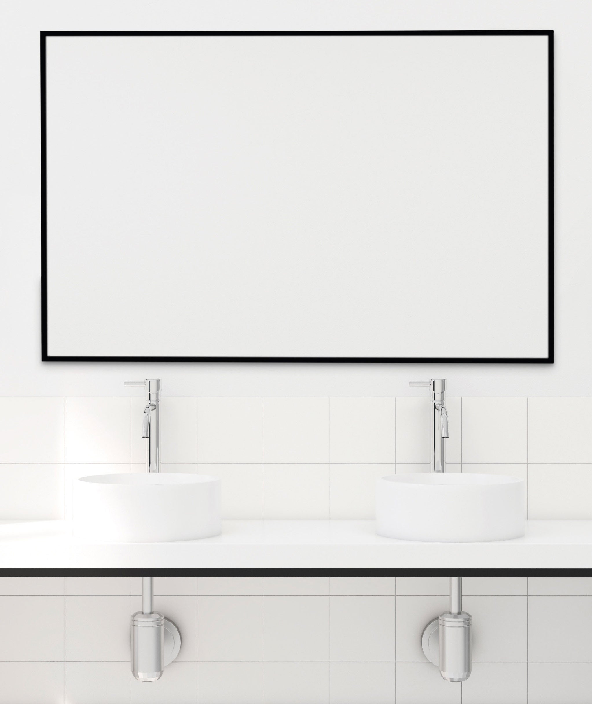 Espejo de baño 80x100 cm marco aluminio negro V/H B-943 - BATHSTAGE ...