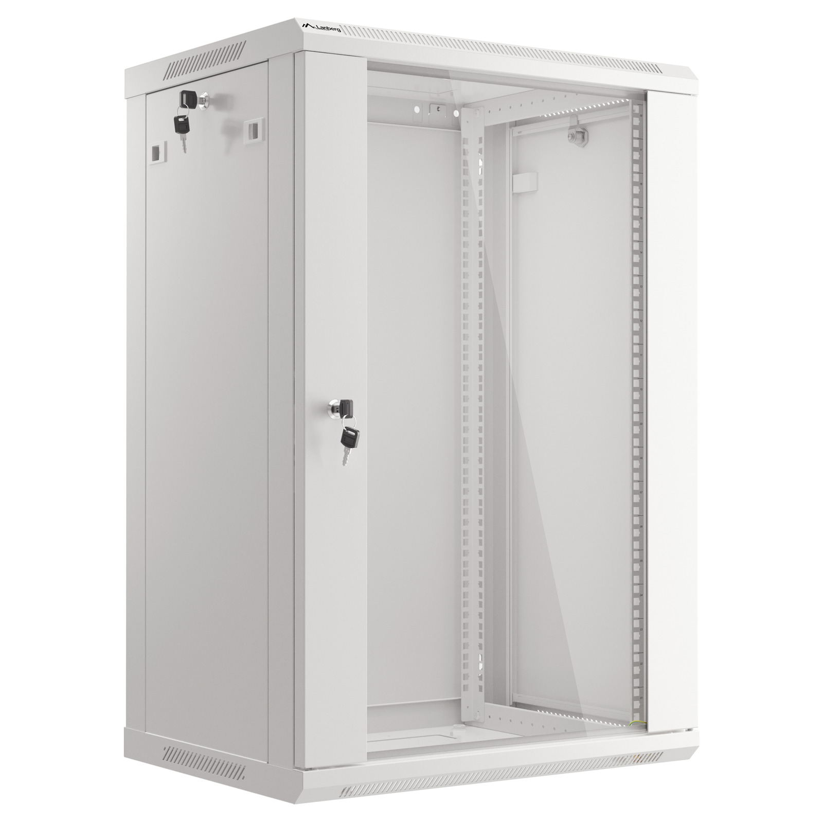 Armario Rack 19" mural 18U F450 FlatPack color blanco RAL7035 Lanberg ...