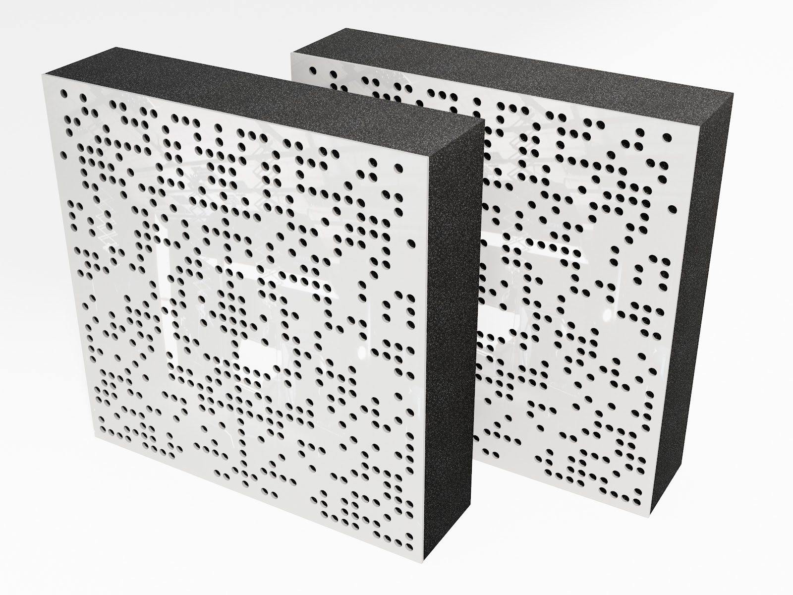 Lot de 2 Panneaux acoustiques AbFuser BINAR absorbants-diffusants 50x50x10cm -0,5m² surf.tot ...