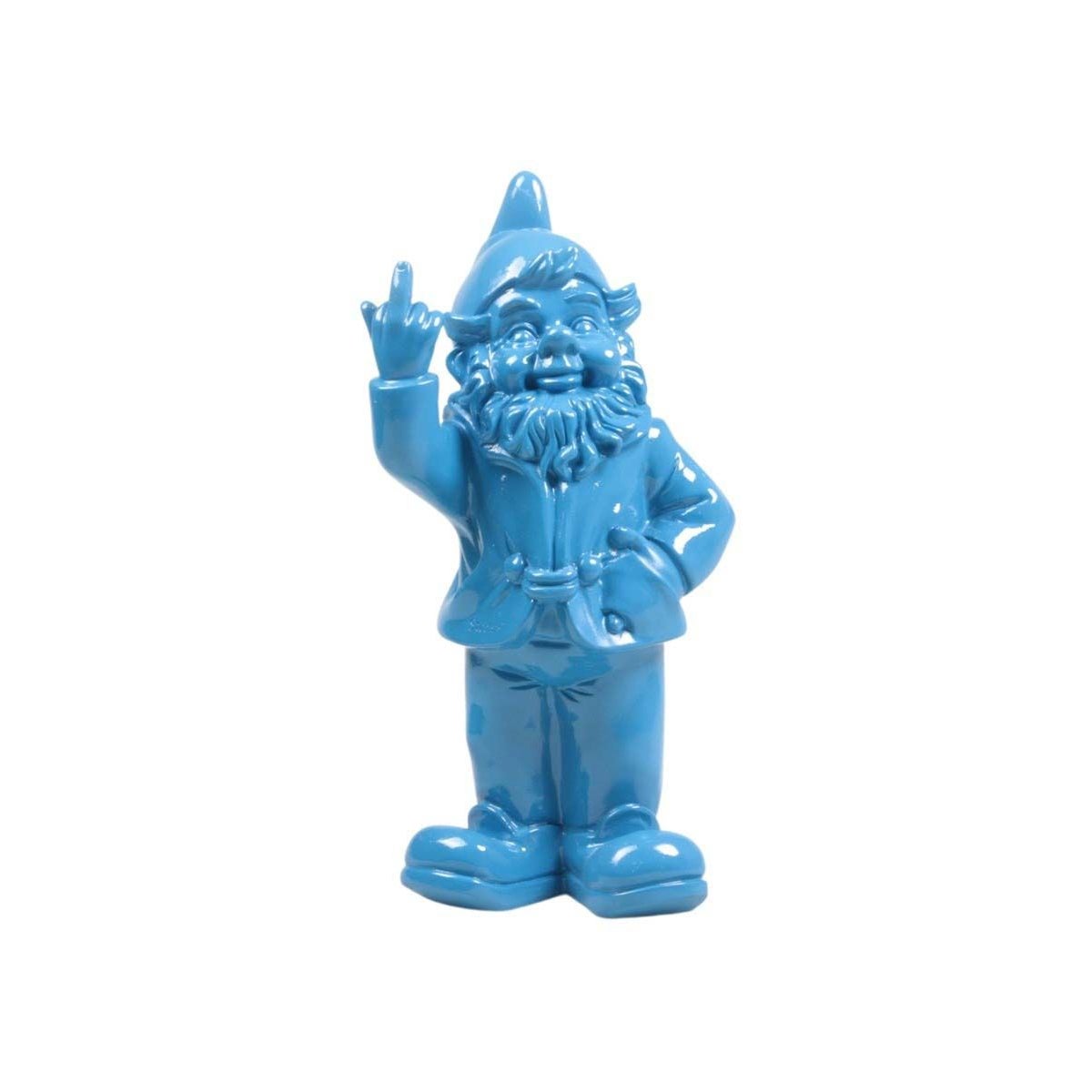Nain de jardin en résine doigt d'honneur 7 x 8 x 20 cm bleu Stoobz ...