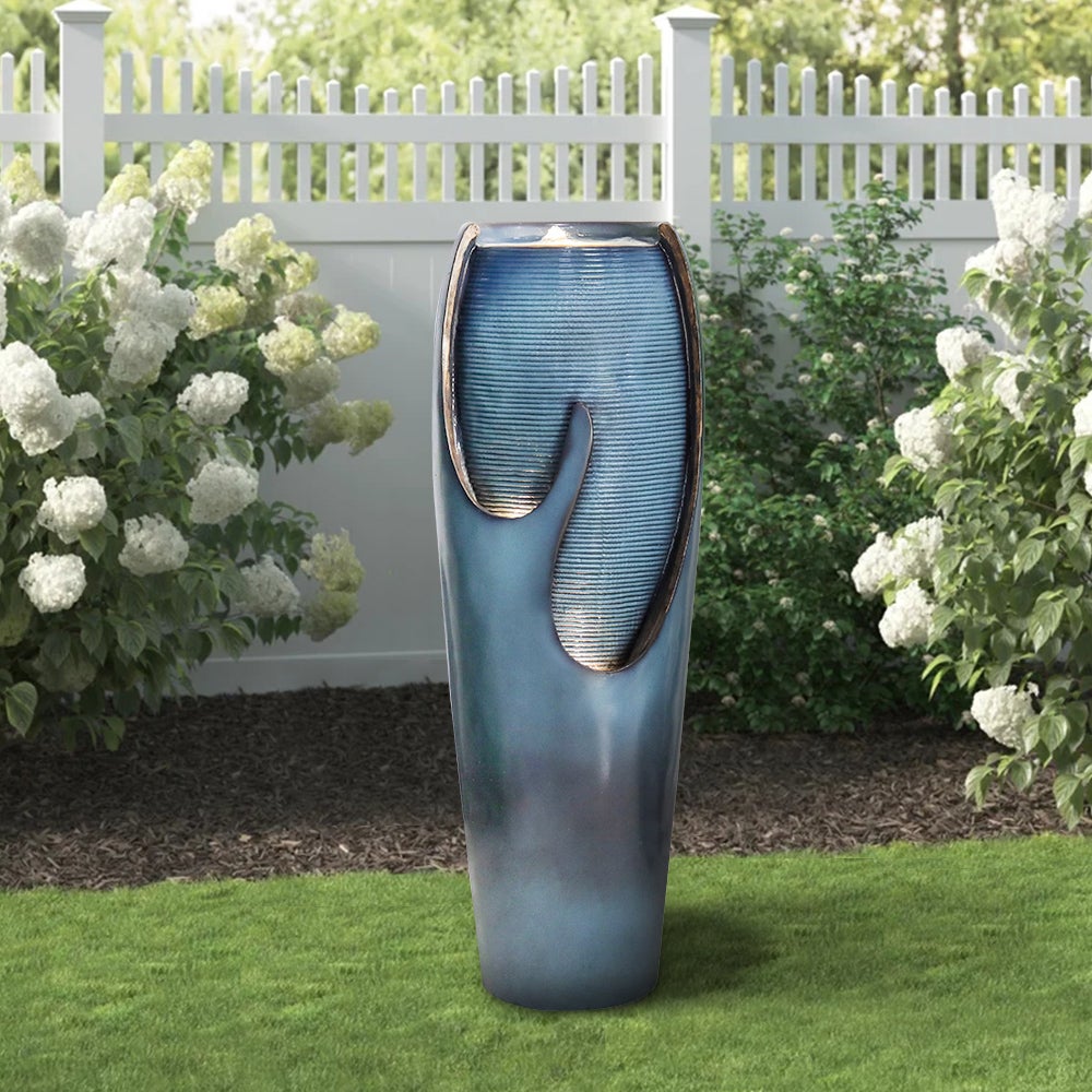 Fontaine Borne 98 cm en Verre, Fontaine de Type Colonne Design Moderne ...