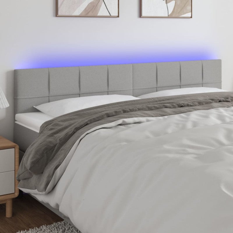 Tête de lit à LED Gris clair 180x5x78 88 cm Tissu | Leroy Merlin