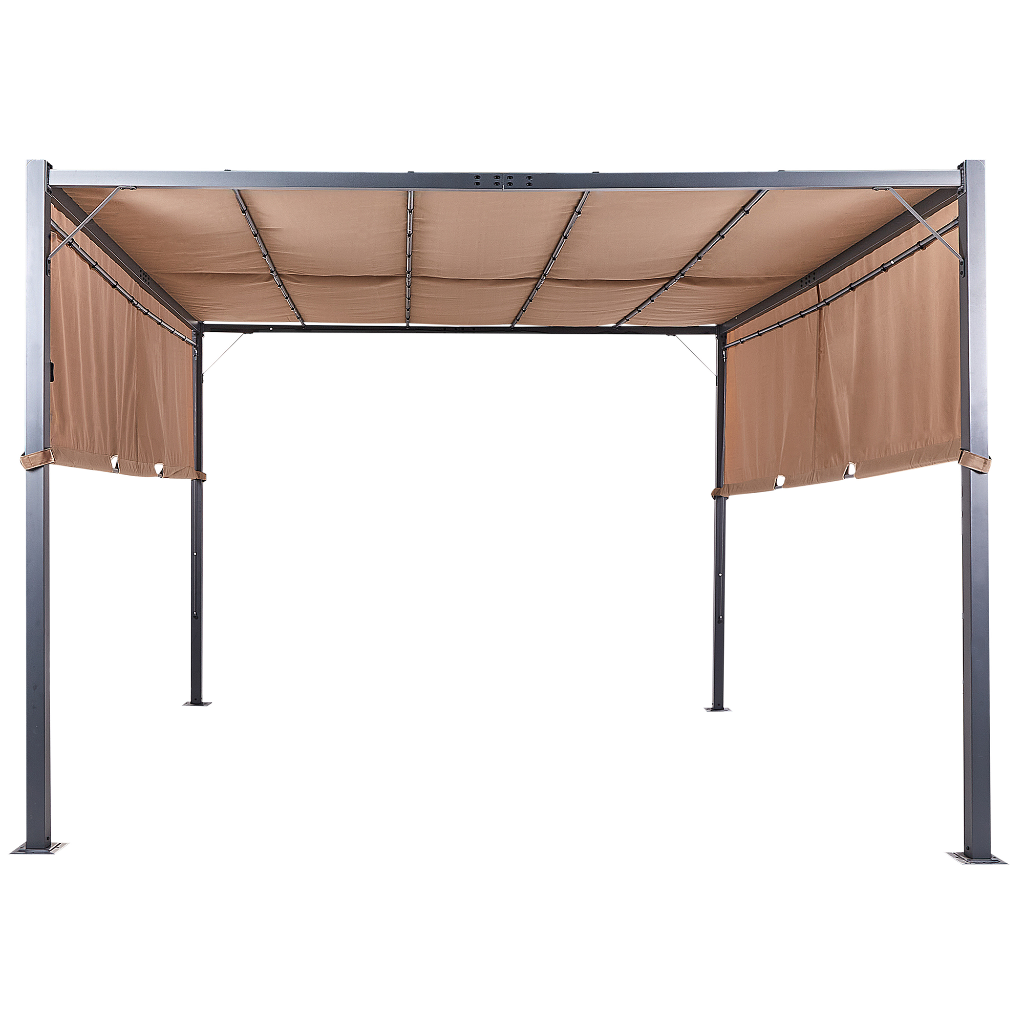 Beliani Pérgola de jardín Con luces LED 310 x 310 cm Marrón PARGA ...