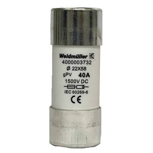 Weidmüller 4000003732 FUSE WSFL 22X58 40A 1K5V GPV Micro-fusible ...