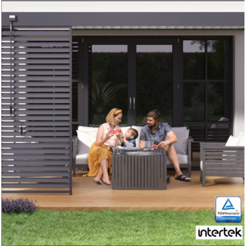 Pergola Bioclimatica Ombréa VS 3x4M addossata - Antracite/Bianco - V2 ...