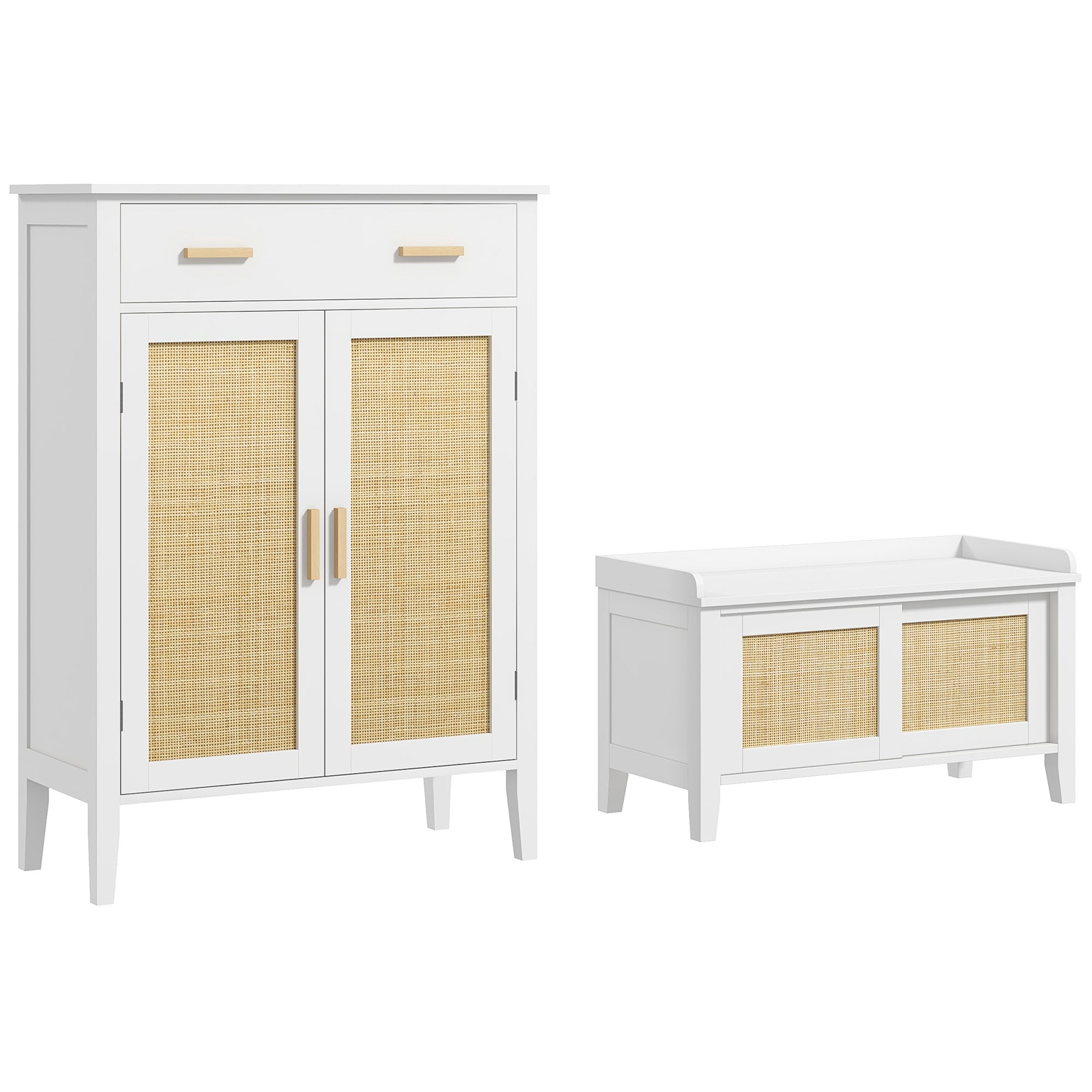 Banc à chaussures avec meuble rangement bois 1 place HOMCOM | Leroy Merlin