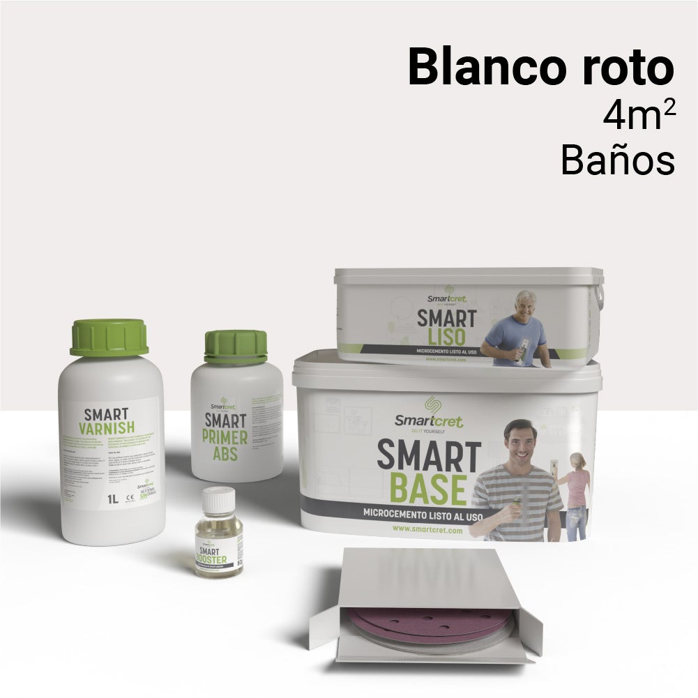 Mini kit microcemento para superficies No absorbentes 4m2. Color blanco ...