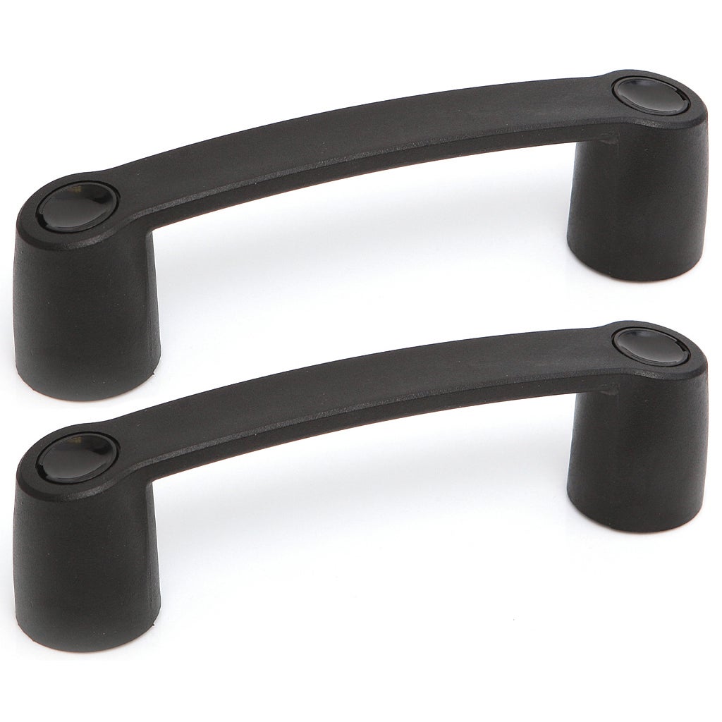 Plastic Bridge Handles 146mm Reinforced Nylon Matt Black Plain Bore ...