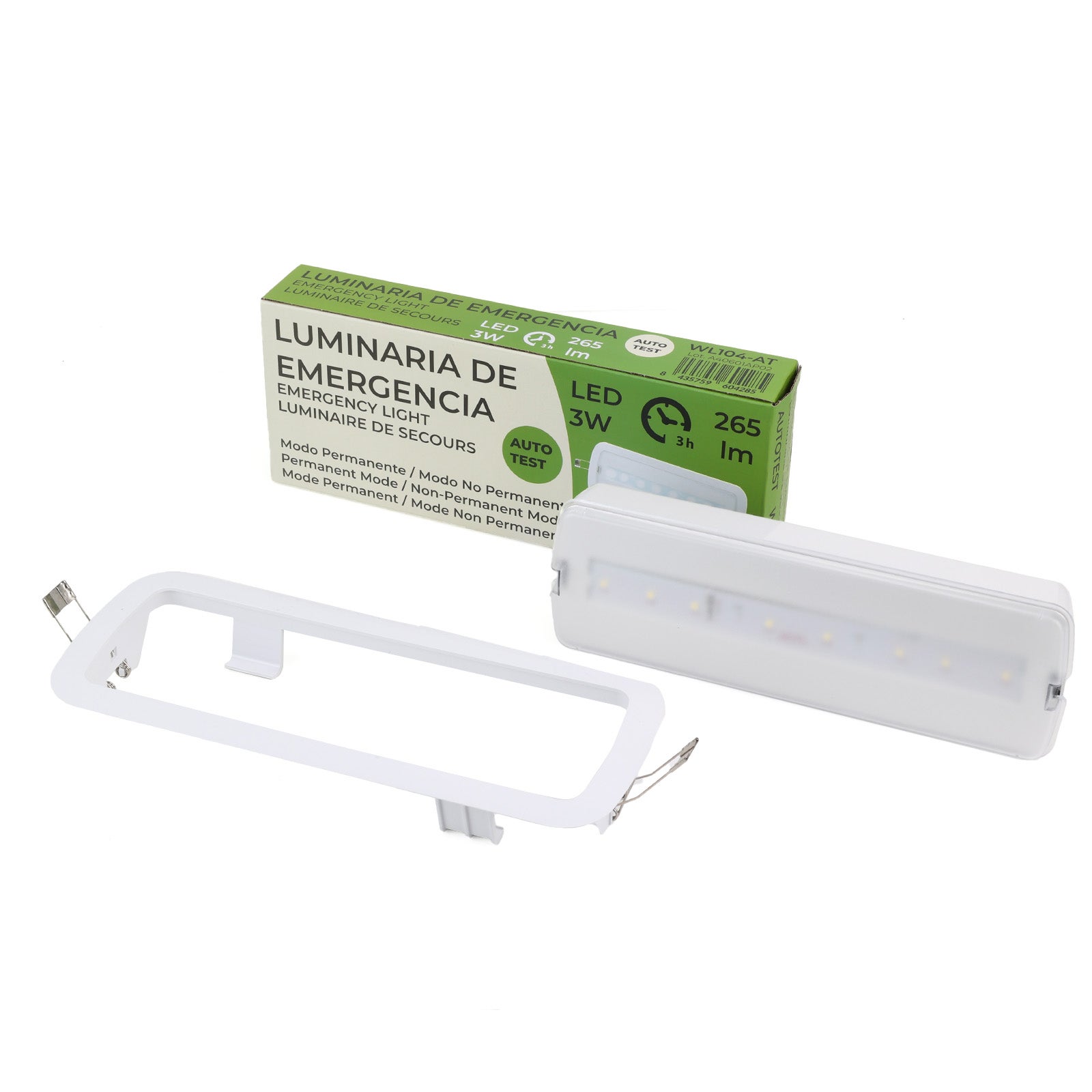Luz de Emergencia LED 3W AUTOTEST, 265 lm, 6500K, Batería Litio, 3h ...