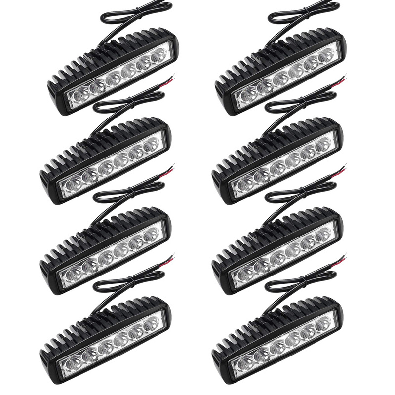 8 x 18W LED luz de trabajo 12V 24V foco todoterreno para tractor ...
