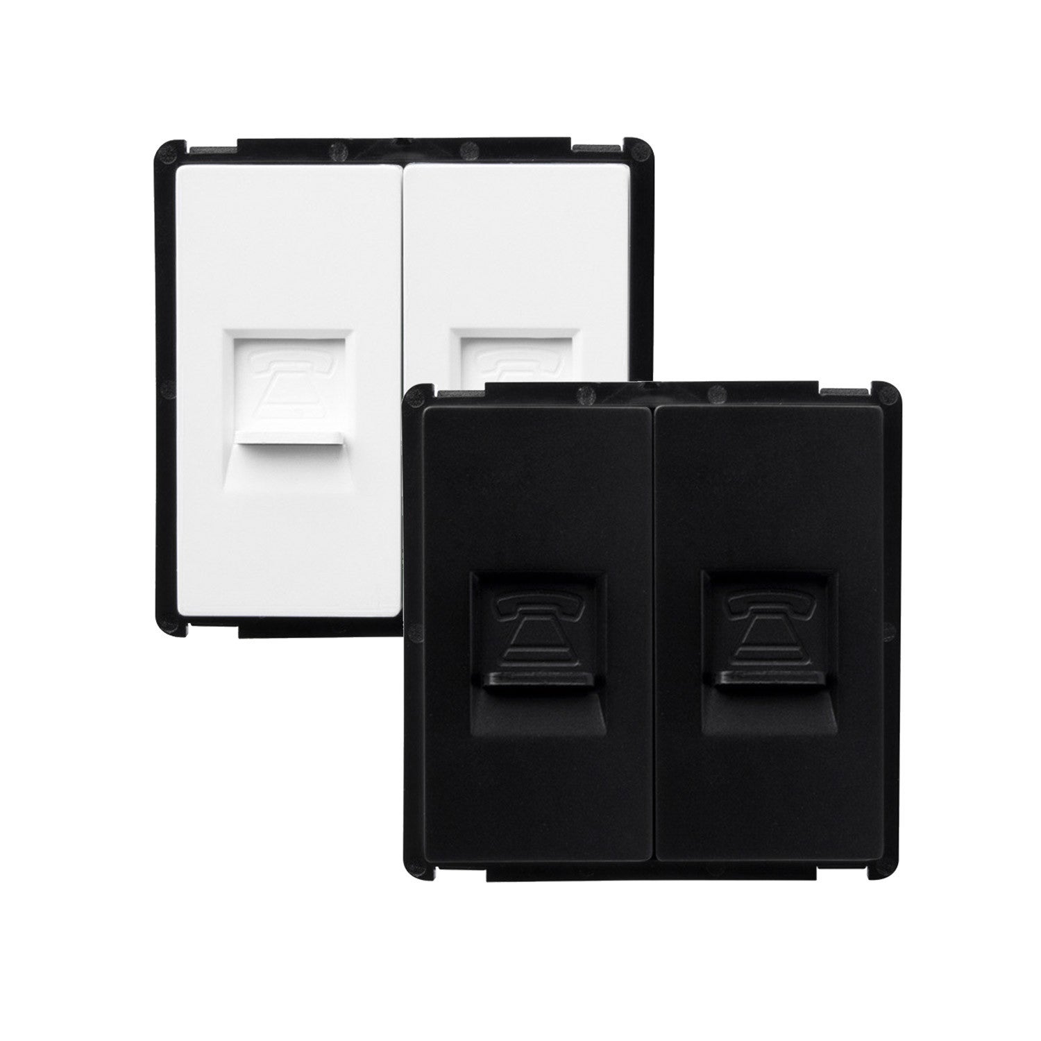 Ledkia Toma Doble Teléfono Modern Blanco | Leroy Merlin