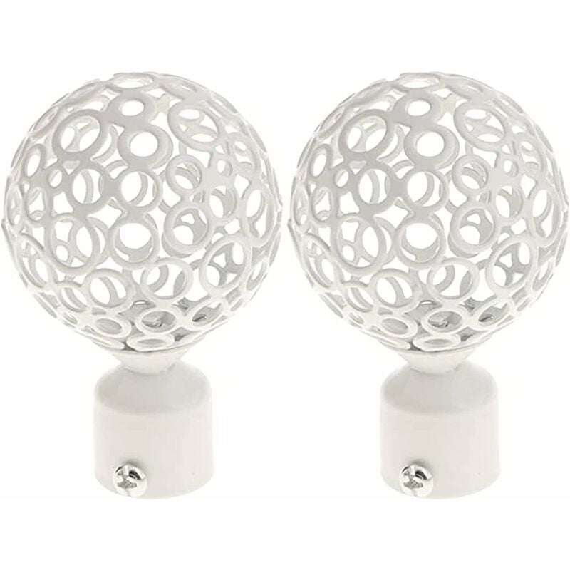 2pcs Embout Tringle à Rideaux 28mm Blanc, Paire Embout De Tringle à ...