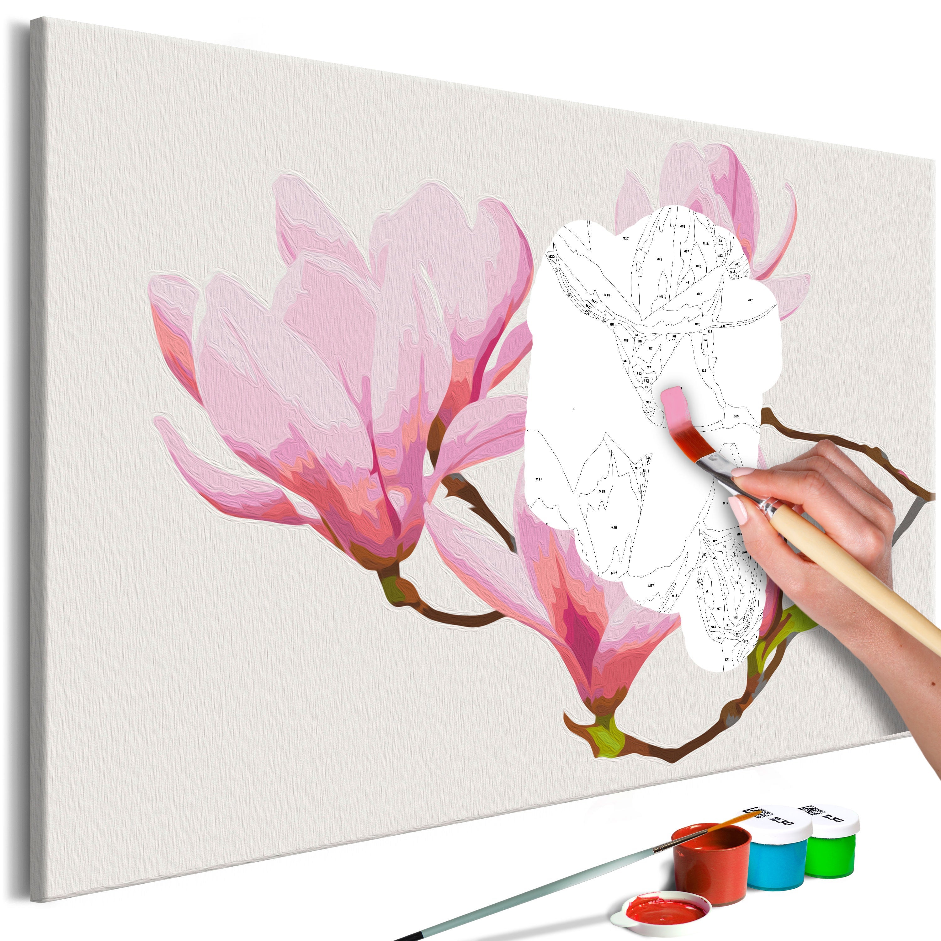 Tableau à peindre soi-même peinture par numéros motif Brindille florale ...