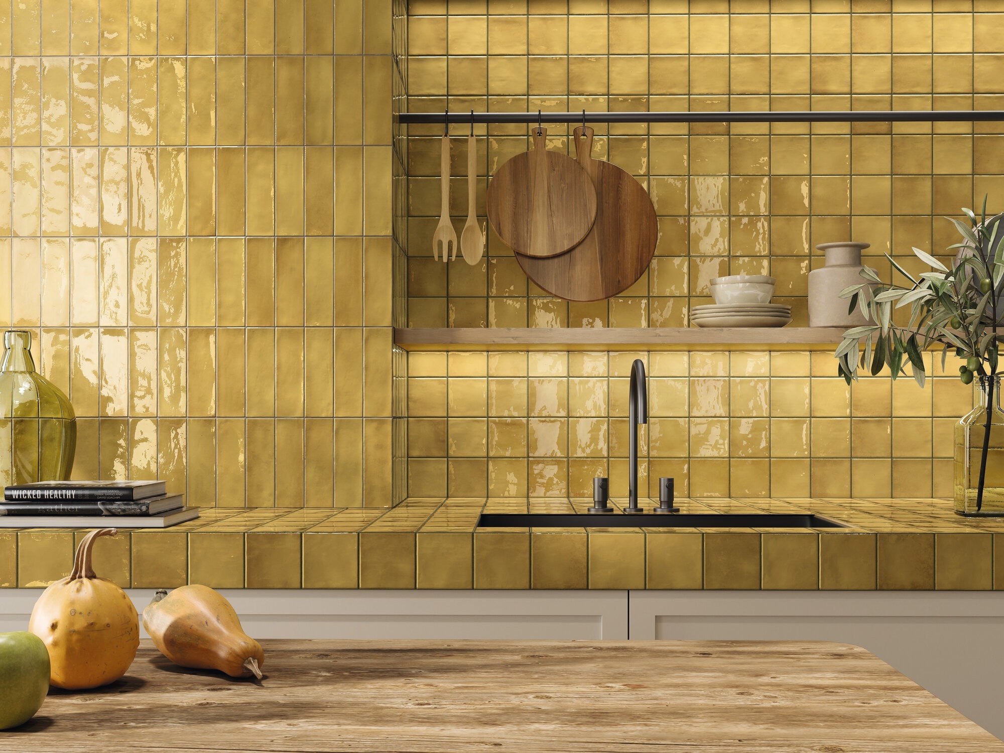Carrelage Zellige Jaune 10x10 Seville - MIEL - 10X10 | Leroy Merlin
