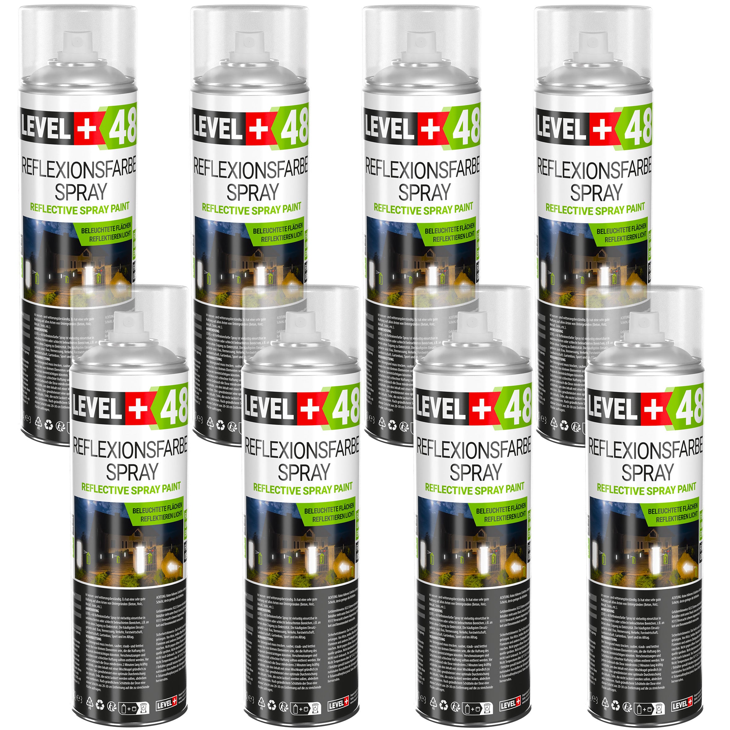 Peinture réfléchissante Spray Reflective Spray Paint 500ml L+48 - 8pcs ...