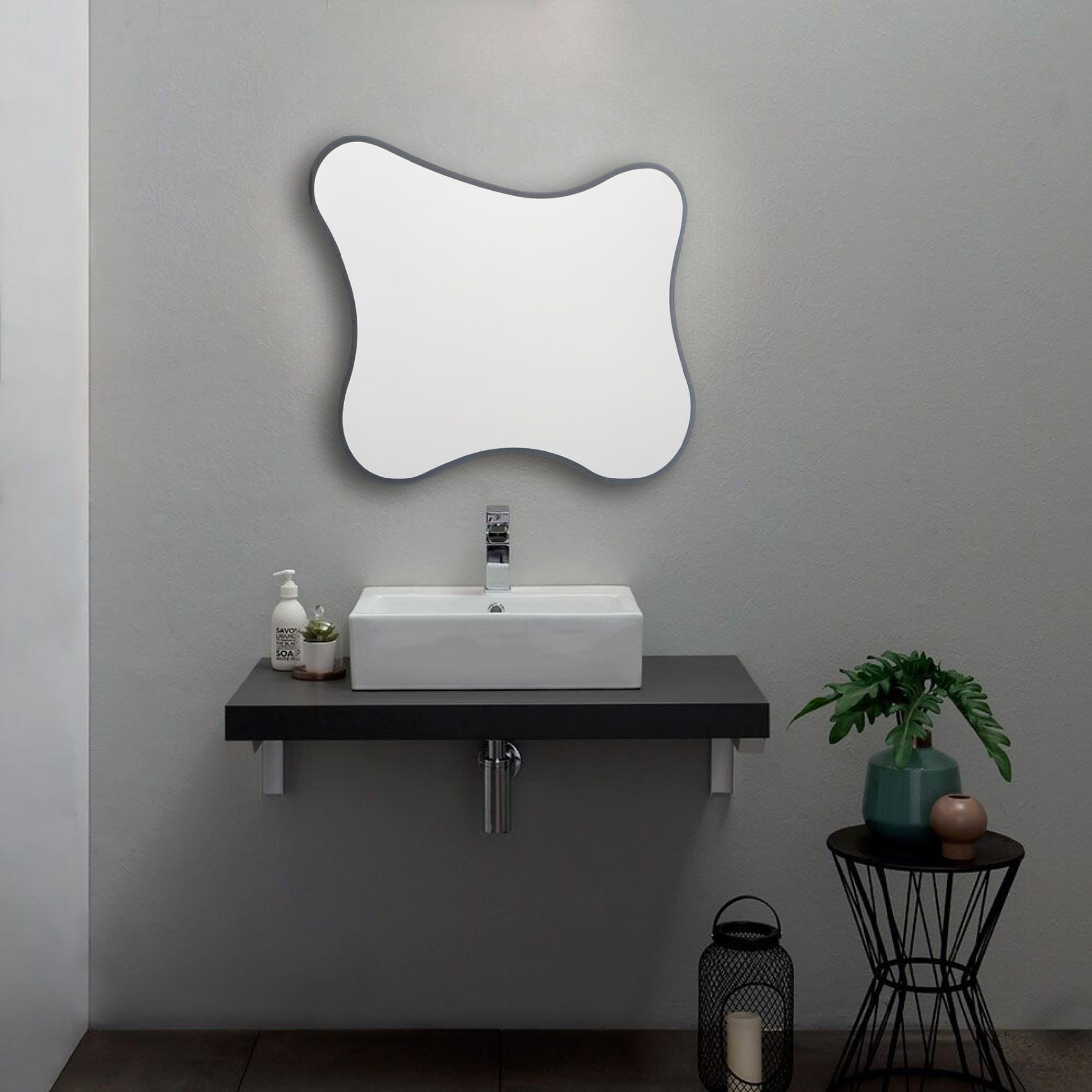 Espejo LED reversible en forma de "Gresham" con marco retroiluminado cm ...