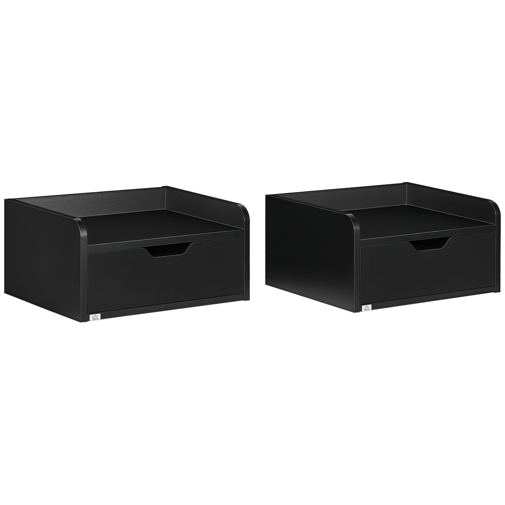 Lot de 2 tables de chevet murales tables de nuit suspendues tiroir ...