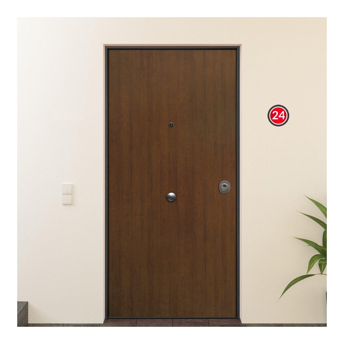 Portone Blindato per Interno Classe 4 Liscio Antieffrazione Colore Noce ...