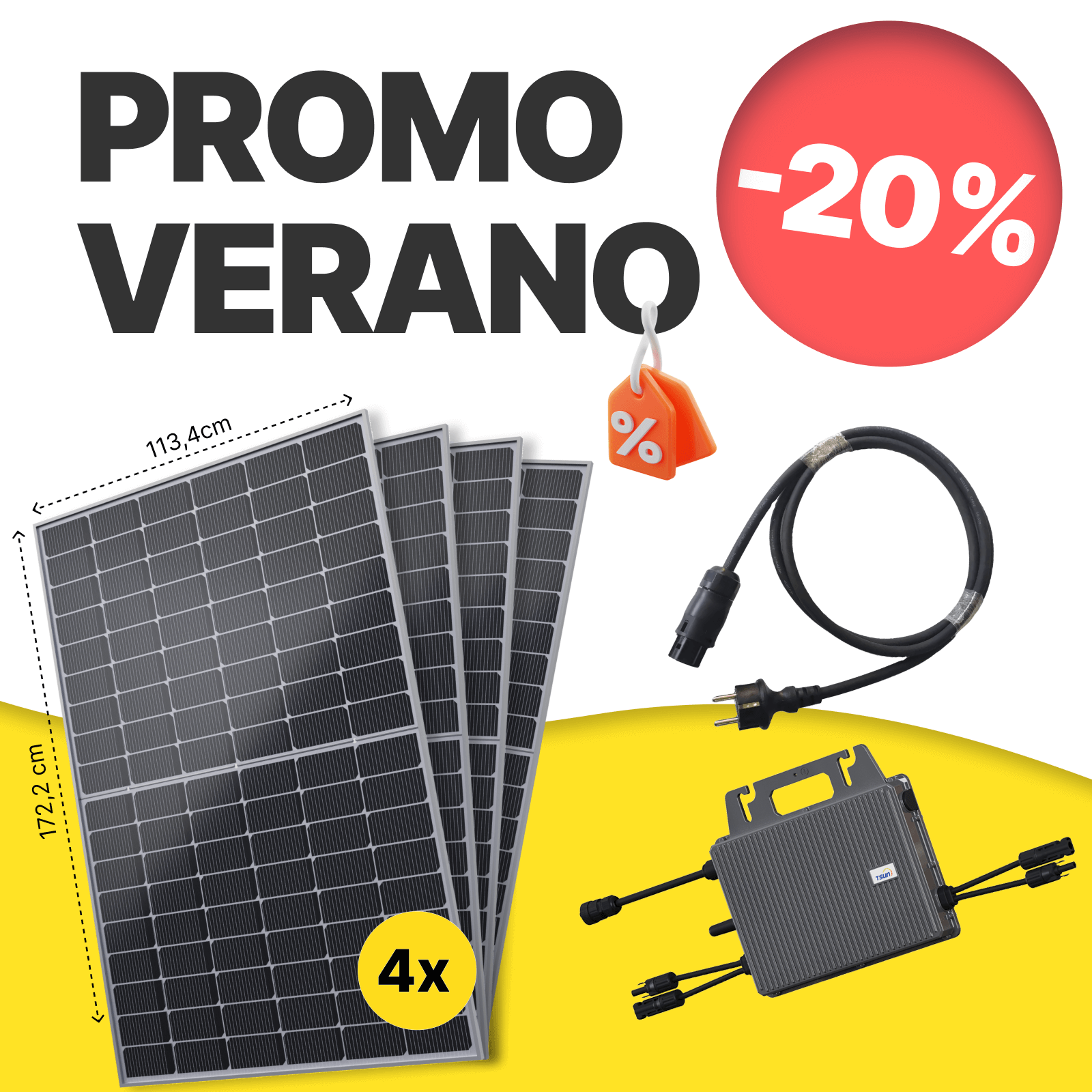 Robinsun®️ Kit solar 2000 Metal Roof (sin ángulo) | 4x 440 Wp QN Solar ...