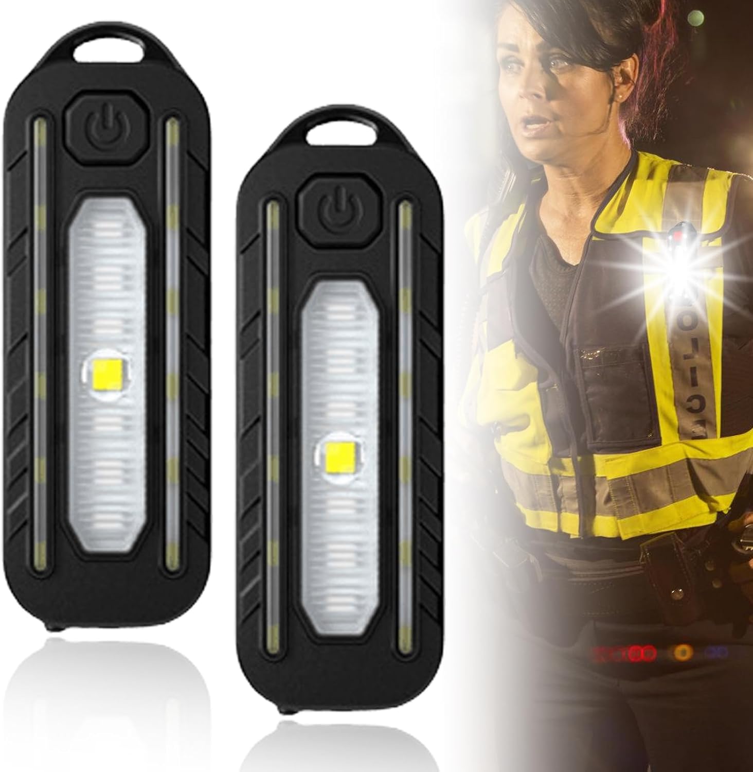 Lot de 2 lampes LED à clip - Lumière de sécurité avec lumière rouge - 5 ...