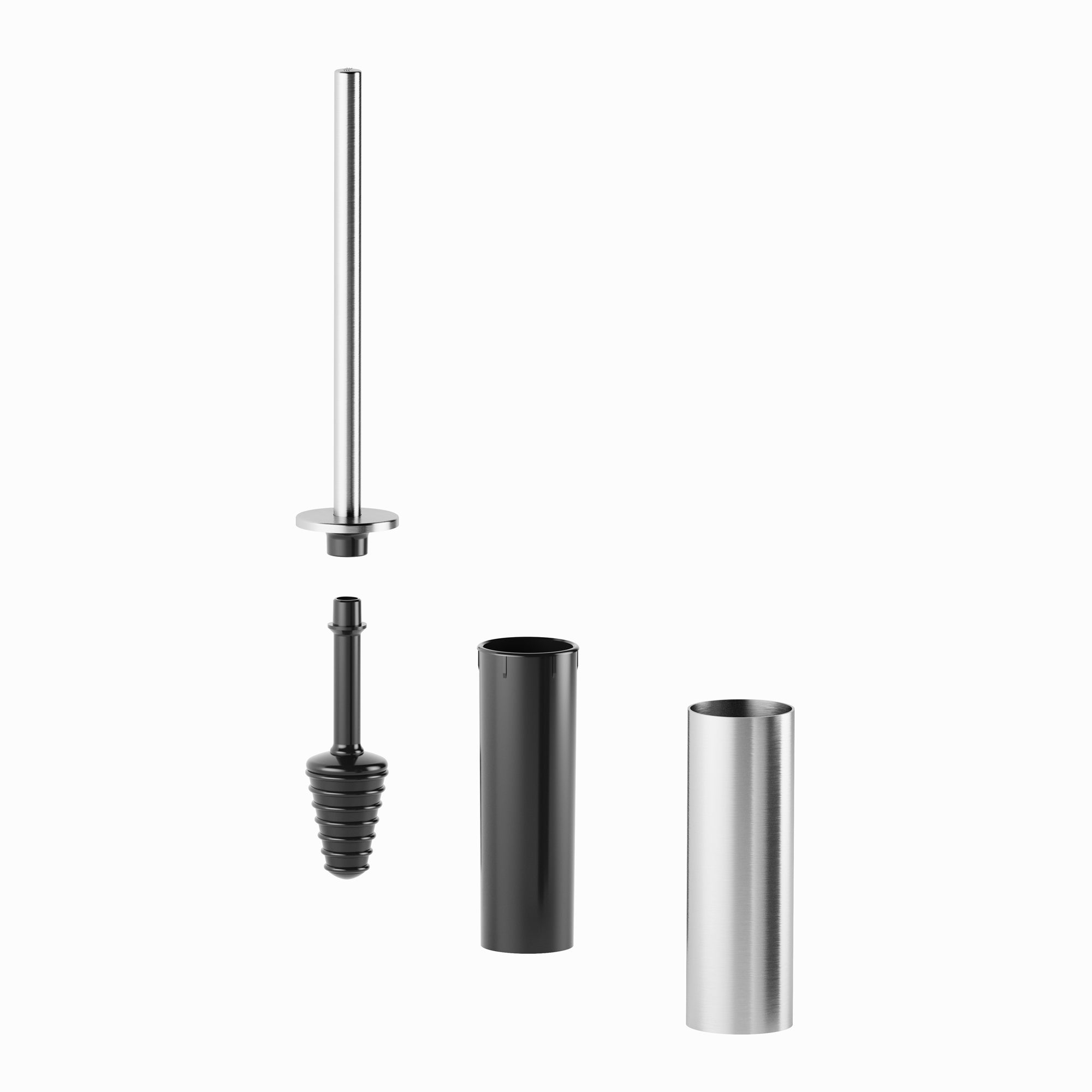 Inda - Ma brosse à WC murale Minilove acier brossé/intérieur gris ...