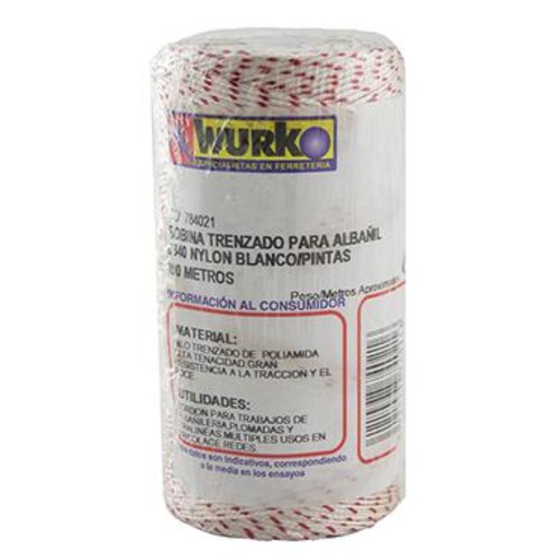 Cuerda linea nylon blanco/rojo rollo 100m | Leroy Merlin