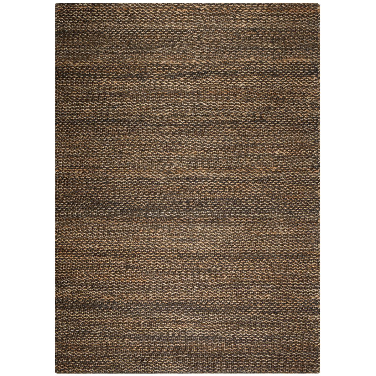 Tapis kilim 200x300 rectangle fait main en chanvre chocolat motif uni ...