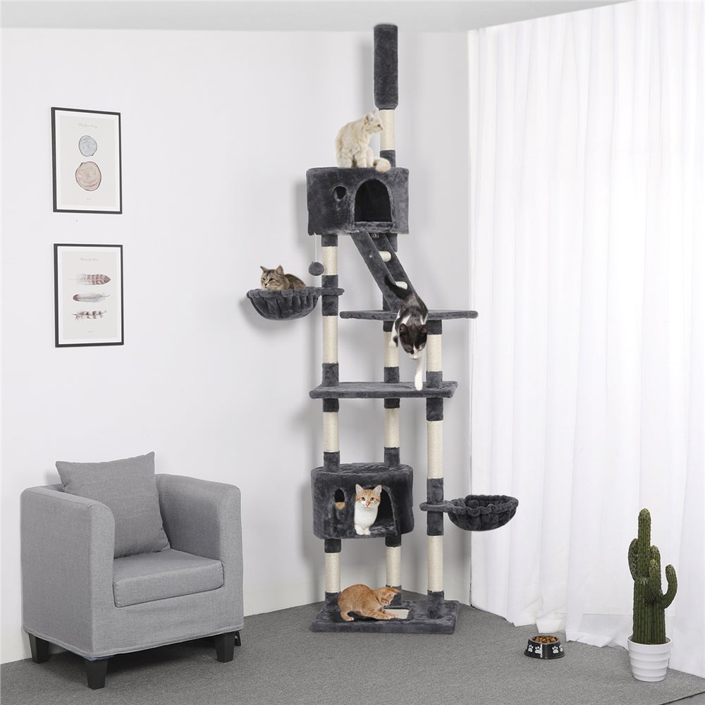 Arbre à Chat XXL Géant pour 2-3 Chats Adultes Hauteur de 228 à 255 cm ...