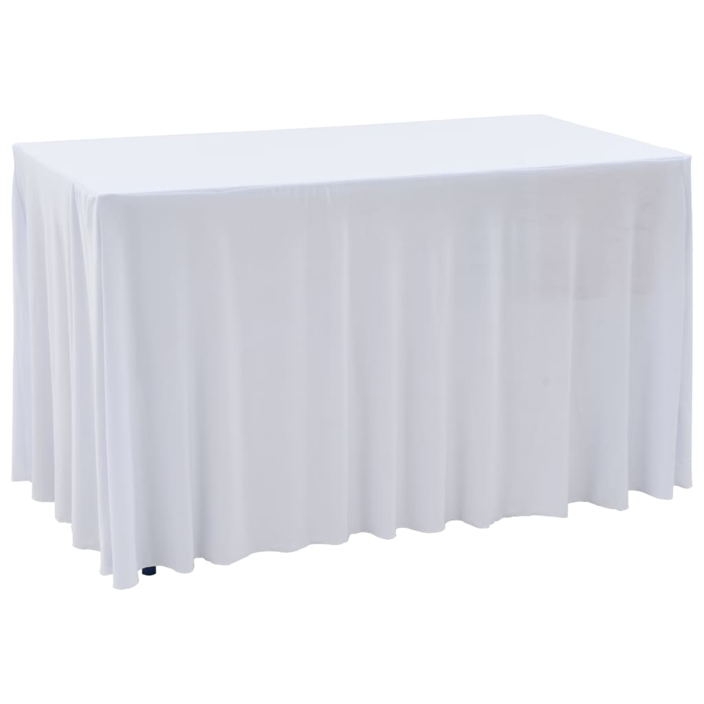 Nappes élastiques de table avec jupon 2 pcs 183x76x74cm Blanc vidaXL ...