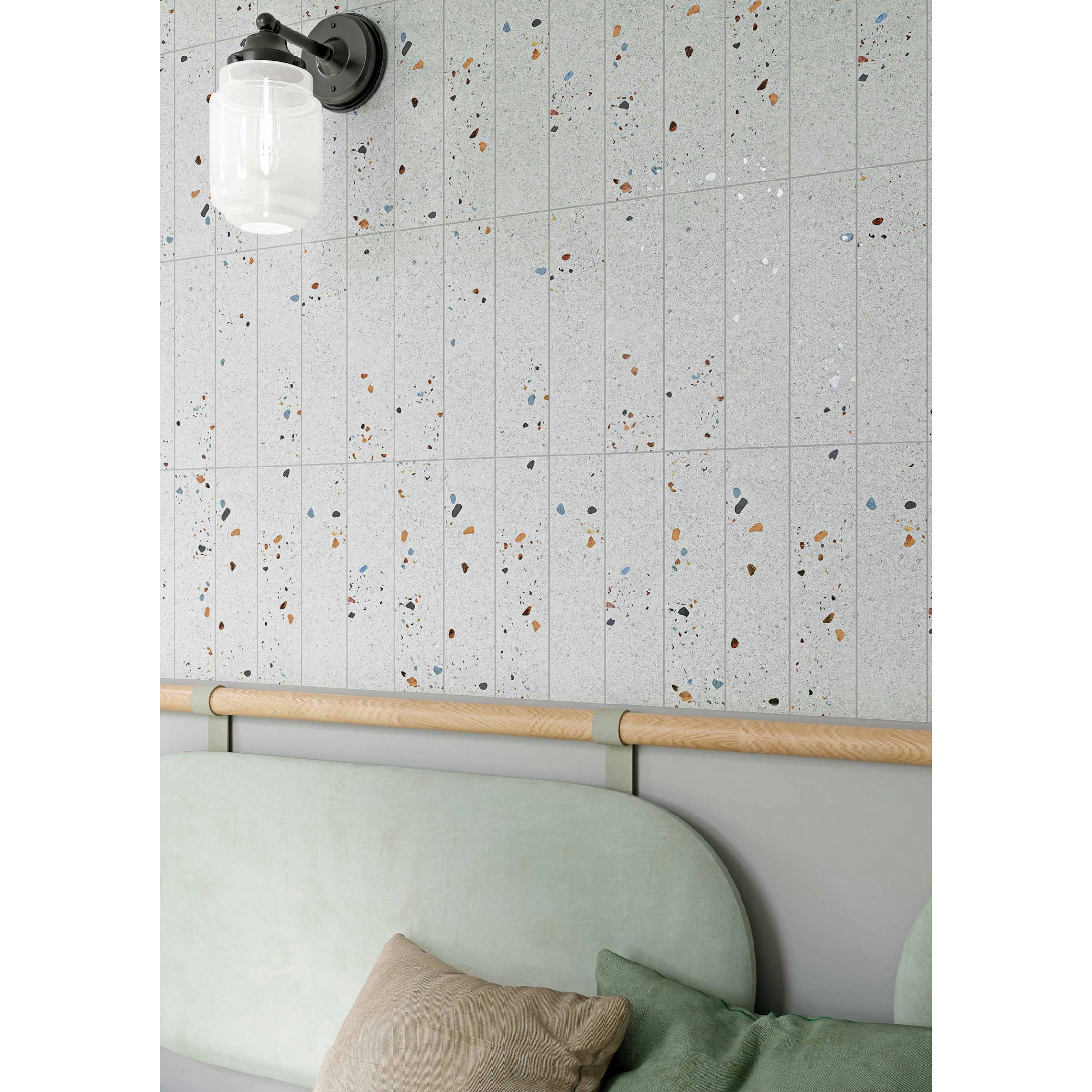 Carrellage Mural Premium Effet Terrazzo. Terrazzo Grey Mat. 7,5x30 cm ...