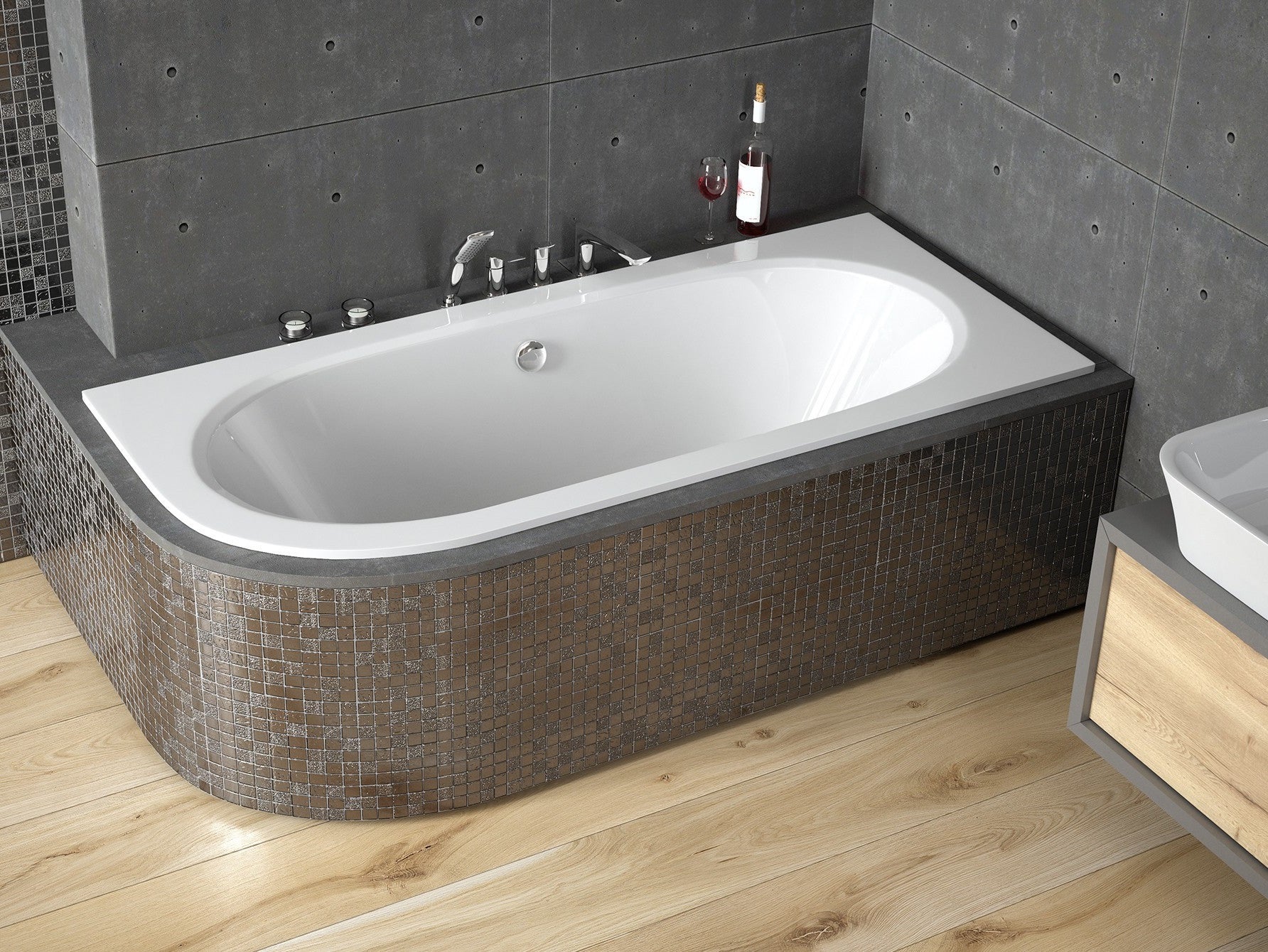 Baignoire HILIO SLIMDROITE - Dimensions: 160cm | Leroy Merlin