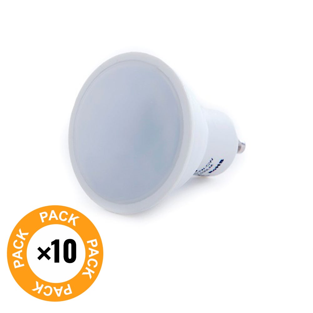 Pack de 10 Ampoules LED GU10 7W 520Lm 6000ºK 10 40 000H [SKY-GU10-7W-CW-PK10-AP] | Leroy Merlin