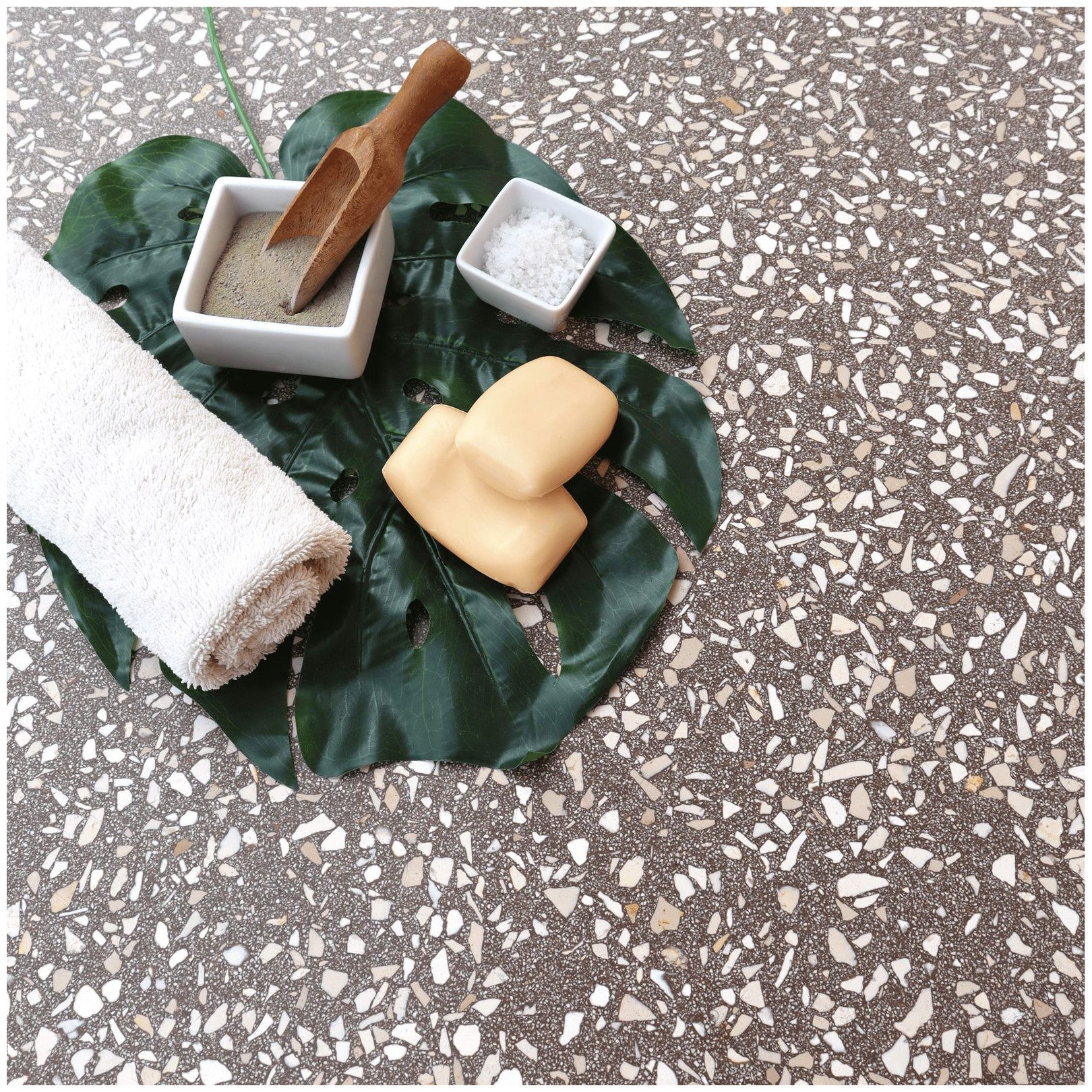 Véritable Carreau Terrazzo BURGOS 180x60cm boîte de 1.08m2 Vieilli ...