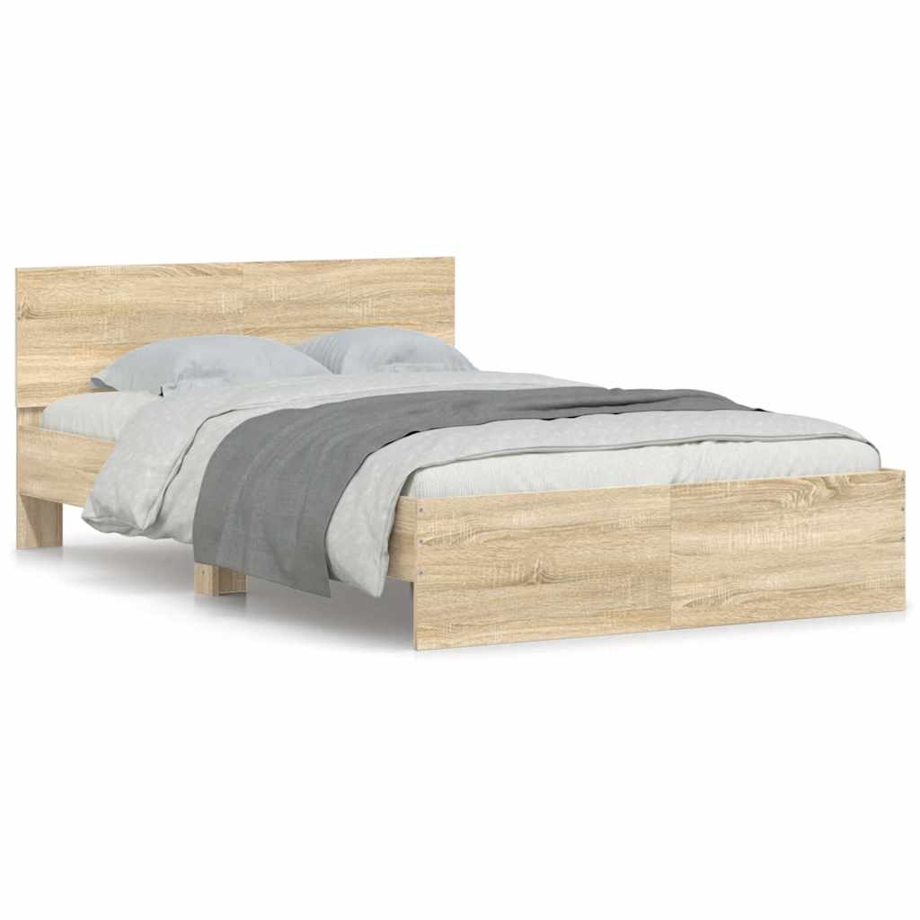 Estructura de cama con cabecero roble Sonoma 120x190 cm | Leroy Merlin