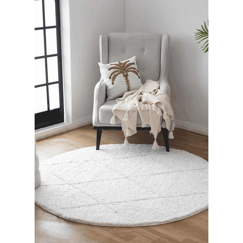 Tapis berbère shaggy - MARRAKECH 260 Crème - 160x160 cm | Leroy Merlin