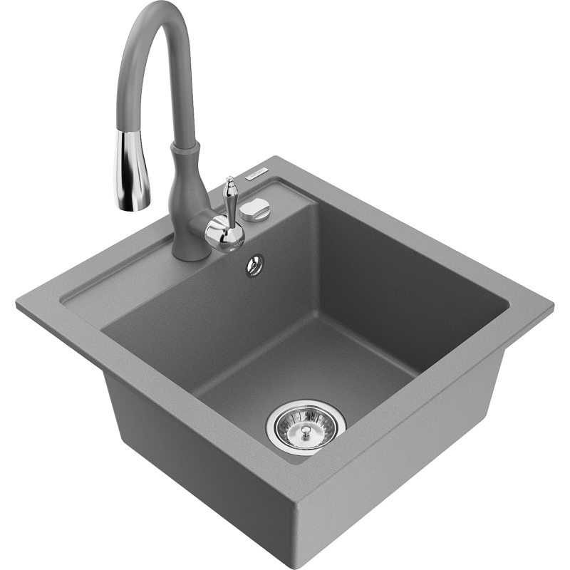 Mexen Vito fregadero de granito 1-cubeta con grifo de cocina Savita ...