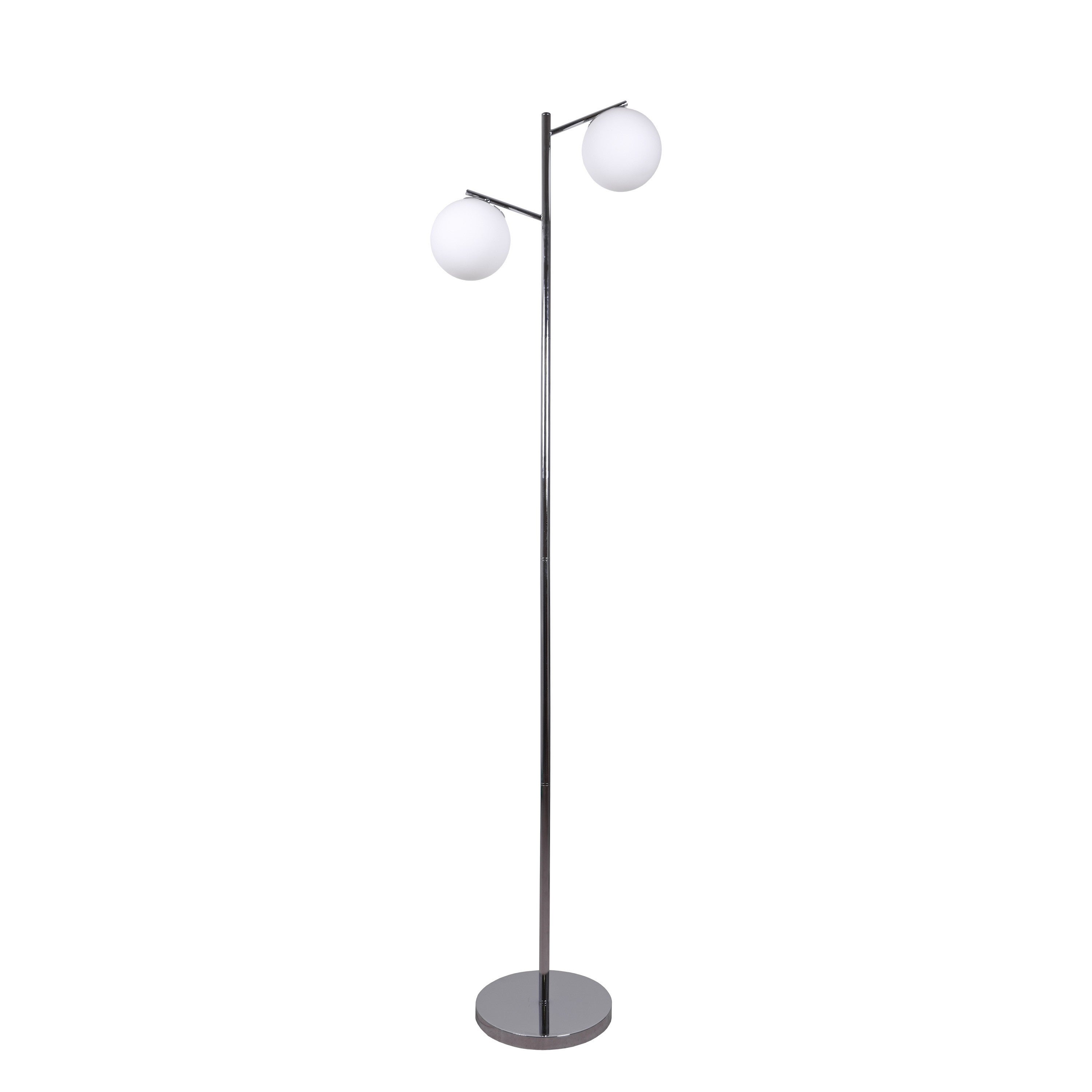 Lampadaire Interlusa Aimee Chrome 2xE27 | Leroy Merlin