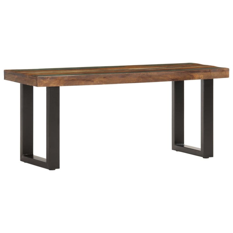 Banc 110 cm Bois de récupération solide et acier | Leroy Merlin