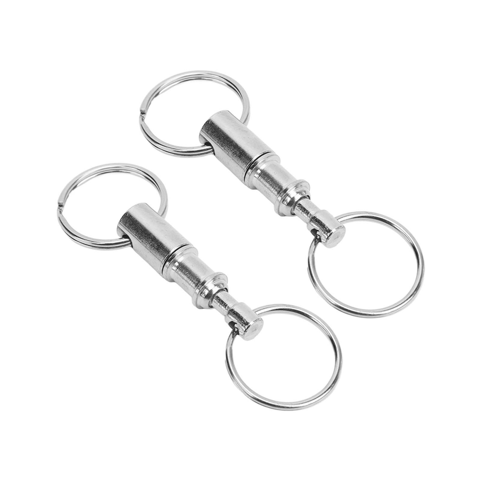 2pièces Dual dégagement rapide anneau porte-clés détachable Double ...
