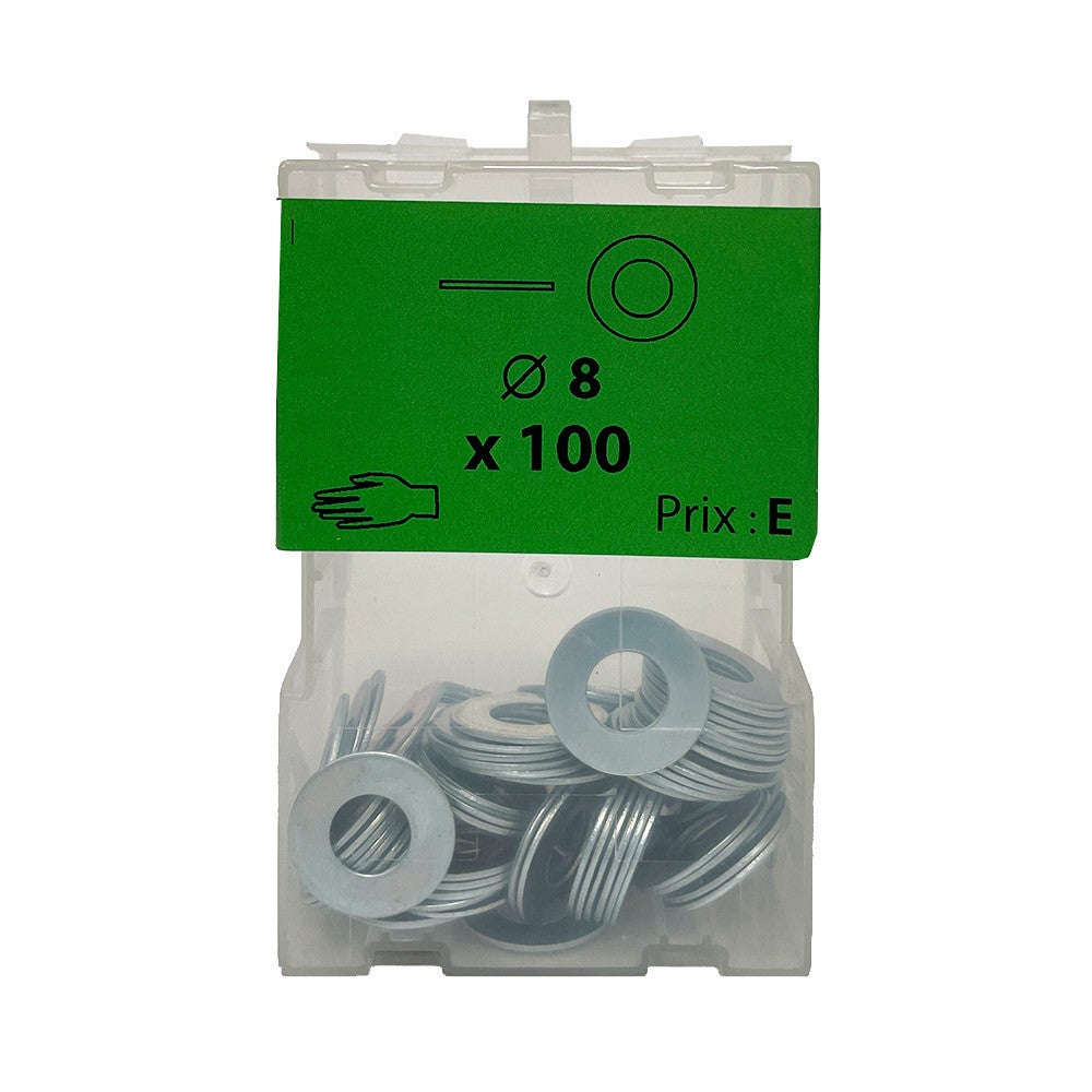 Boite 100 rondelles Ø 8mm type M zingué - Viswood | Leroy Merlin