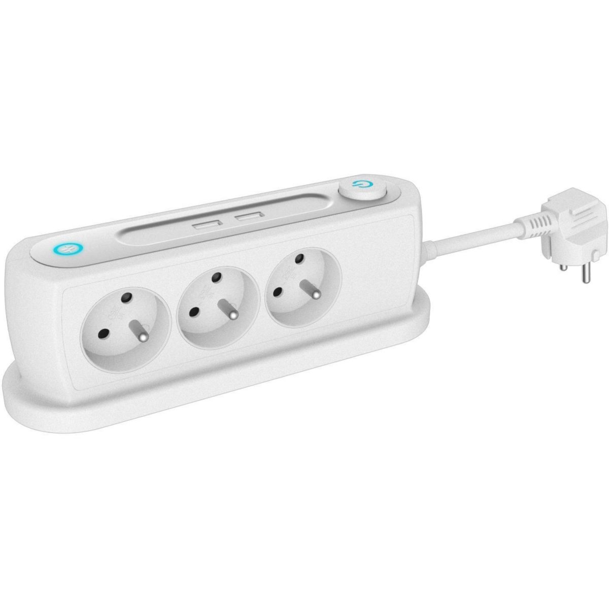 Multiprise USB ESSENTIELB bureau switch 3 prises + 2 USB | Leroy Merlin