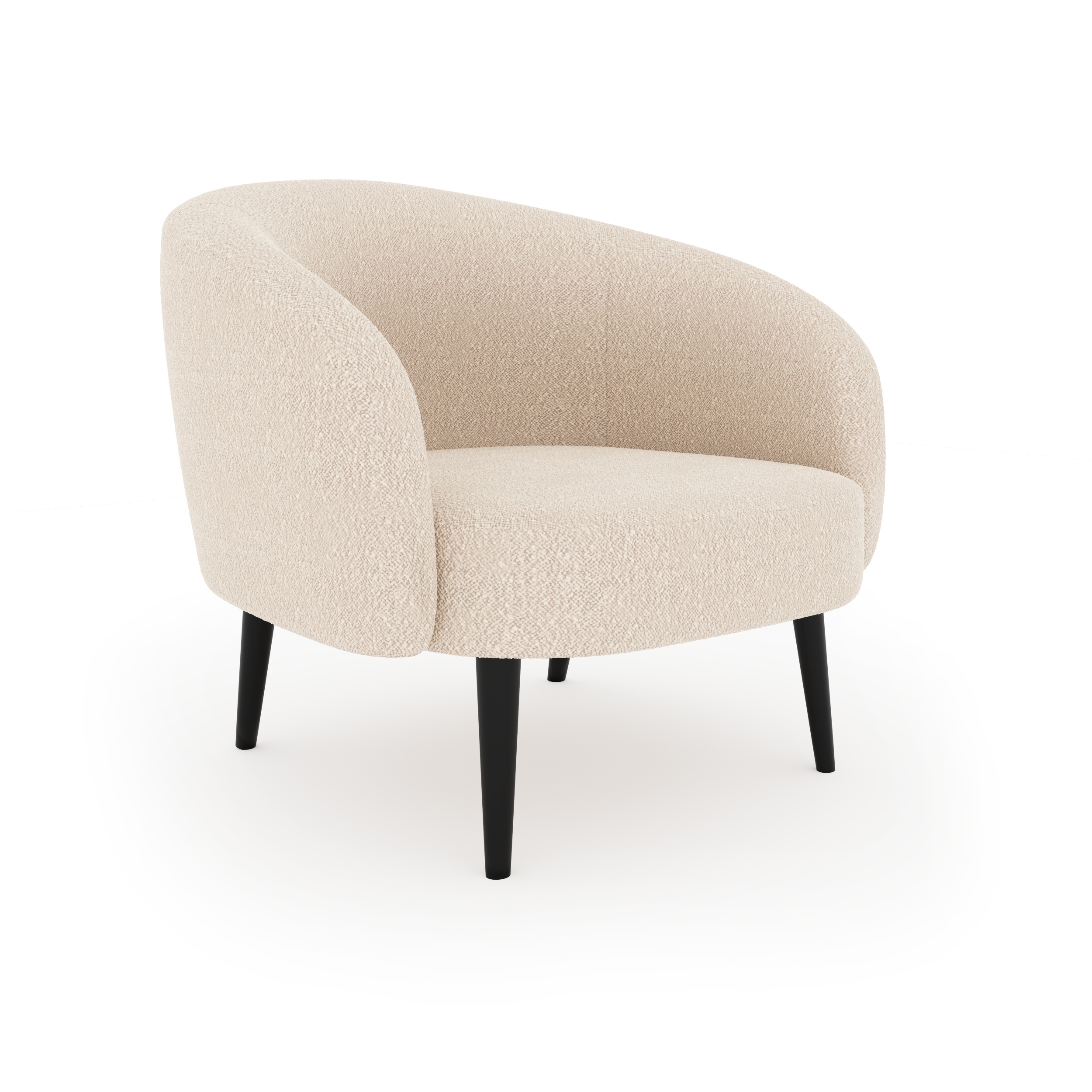 Fauteuil tissu bouclette crème | Leroy Merlin