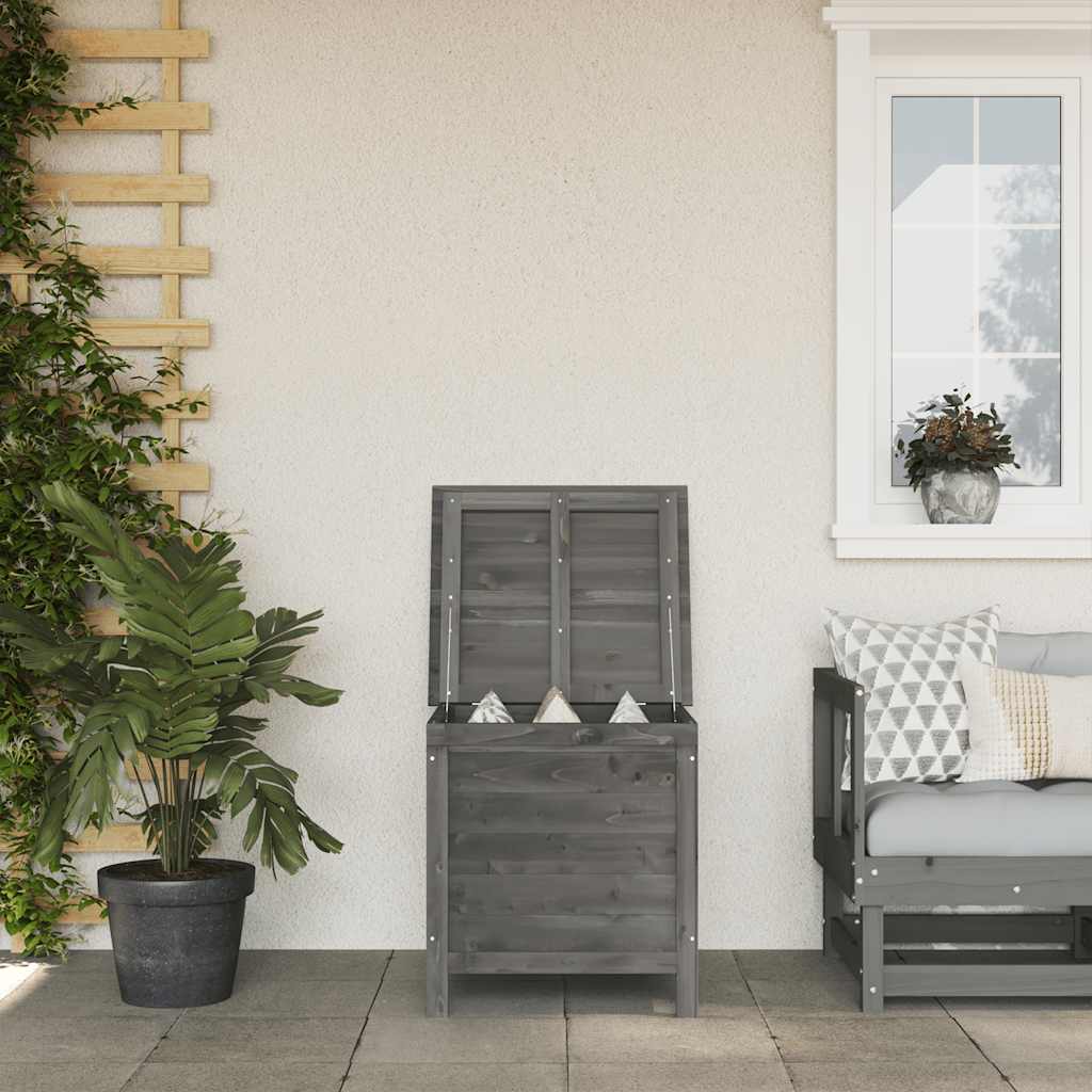 Arcón de jardín madera maciza abeto gris antracita 50x49x56,5cm | Leroy ...
