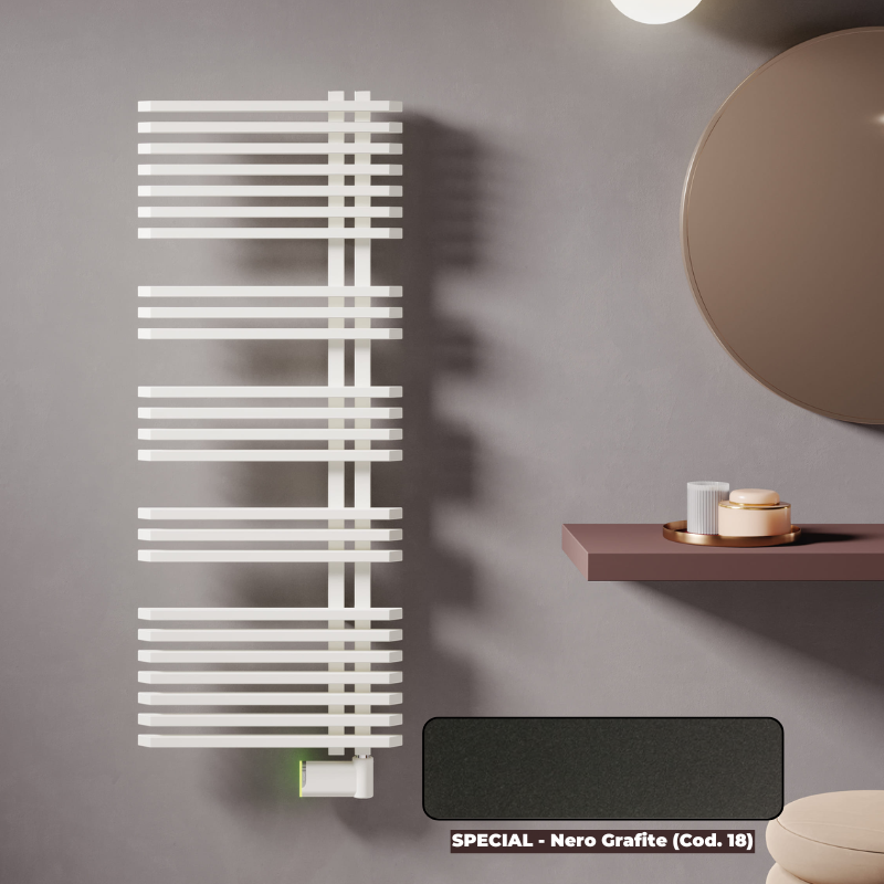 Sèche-serviettes électrique connecté 500W noir graphite, collecteurs a ...