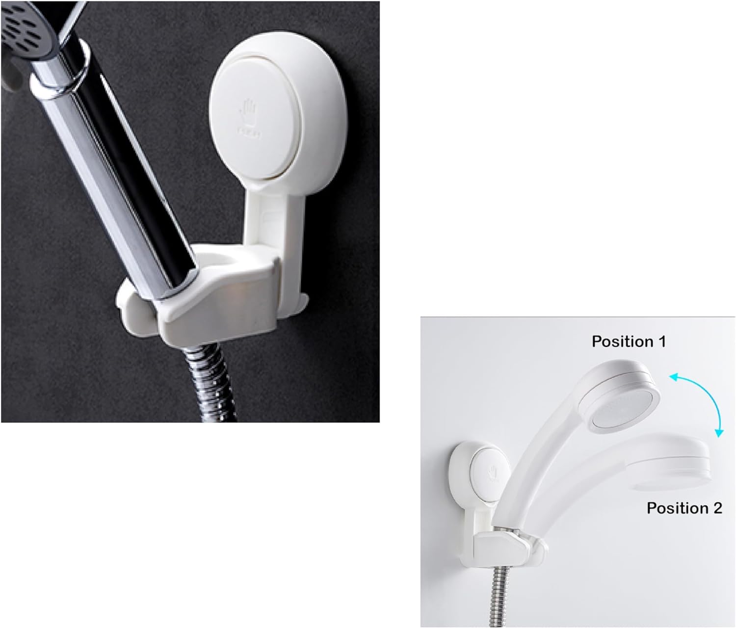 Support de Douchette Ventouse Reglable Sans Percage, Support de Douche ...