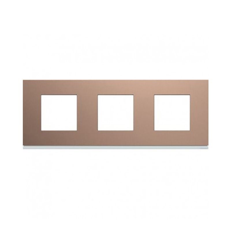 Plaque - 3 postes - horizontale - 71 mm - rose - hager gallery wxp0513 ...