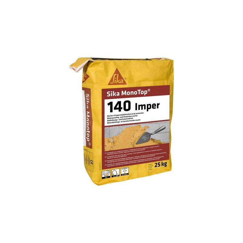 Mortier d'imperméabilisation SIKA SikaMonoTop-140 imper - 25 kg - Gris ...