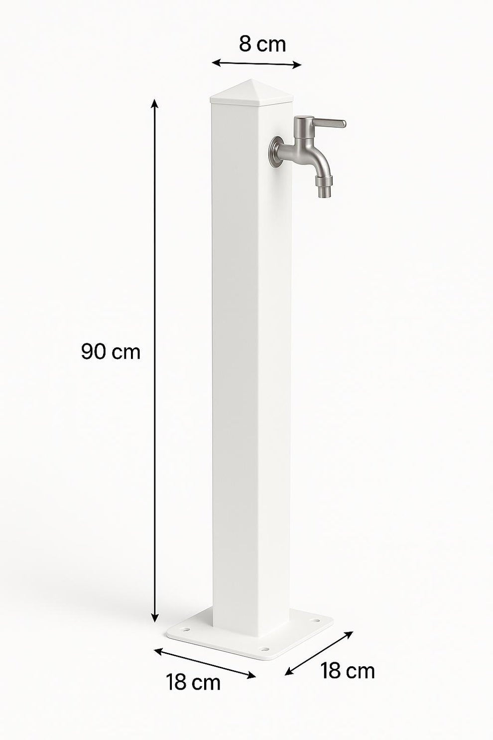 Fontana quadrata in acciaio inox a colonna da Giardino bianca | Leroy ...